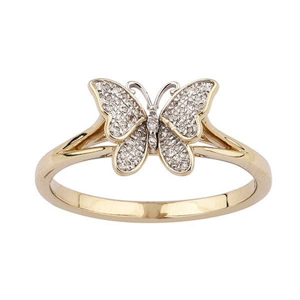 10K 0.05CT D-RING LDS RDS "BUTTERFLY" MICRO PRONG – Radiance Diamonds